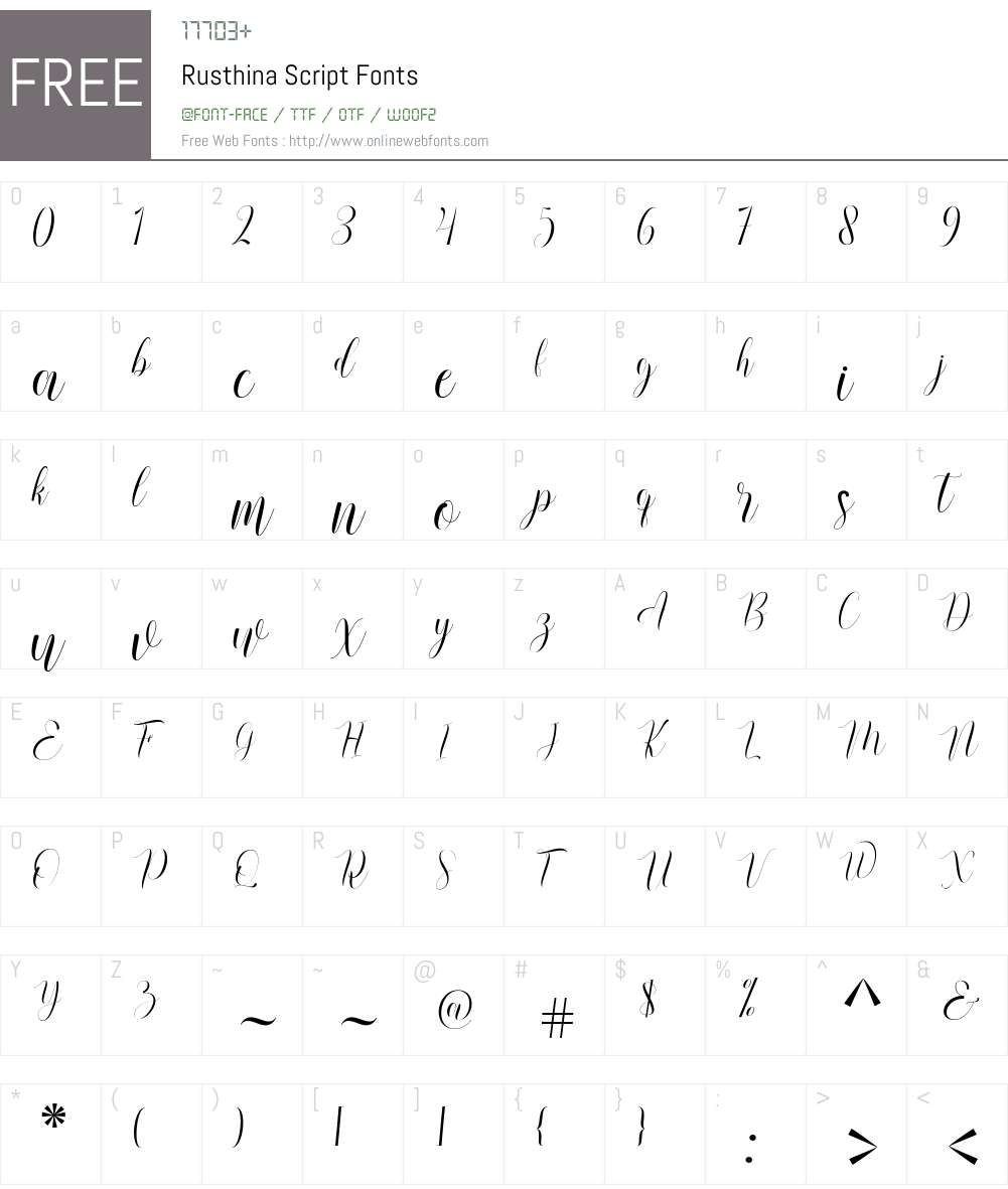 Rusthina Script 1.000 Fonts Free Download - OnlineWebFonts.COM