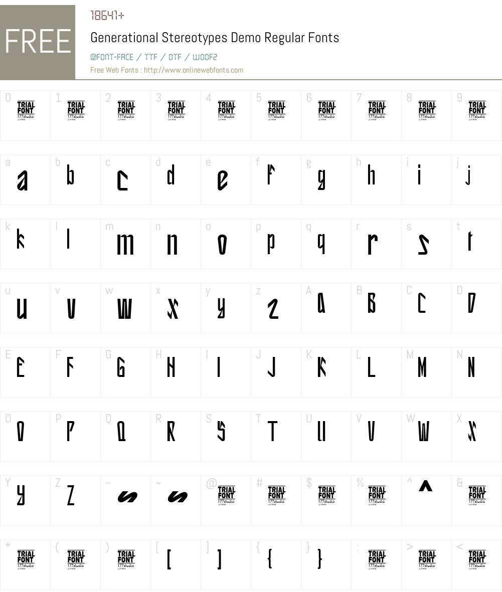 Generational Stereotypes Demo 1.001 Fonts Free Download ...