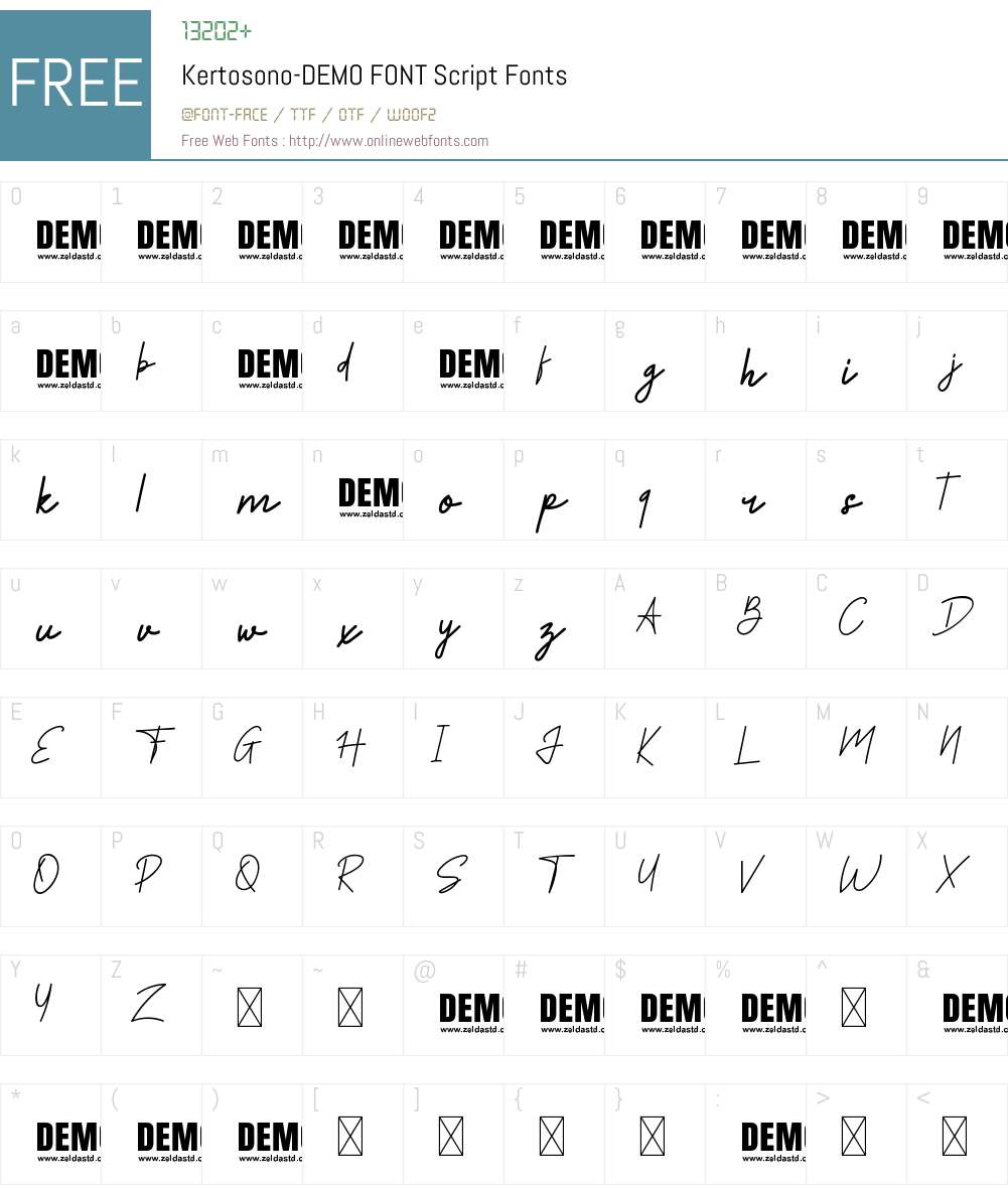 Kertosono-DEMO FONT Script 1.042;Fontself Maker 3.5.8 Fonts Free Download - OnlineWebFonts.COM