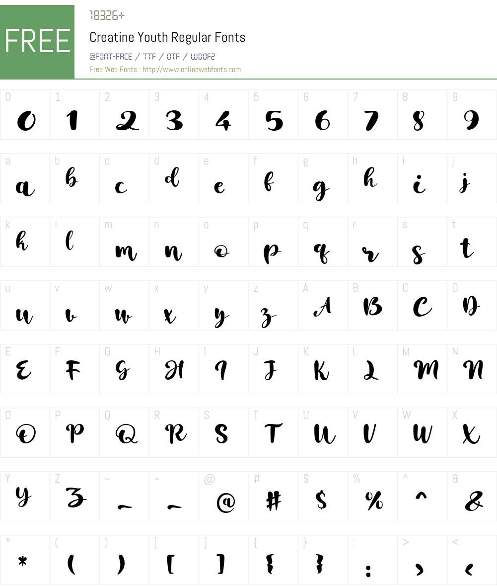Creatine Youth 1.000 Fonts Free Download - OnlineWebFonts.COM