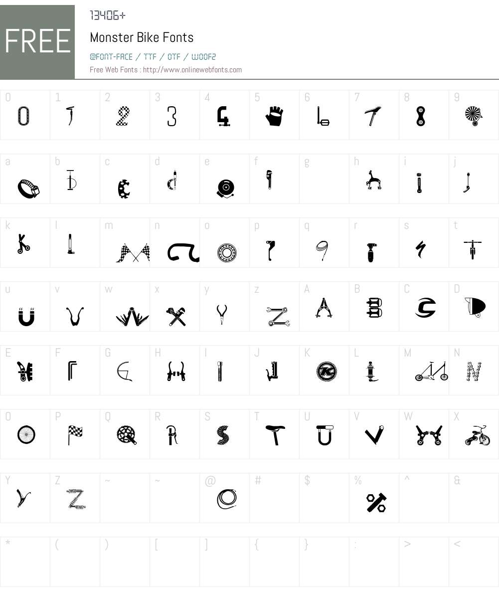 Monster Bike 1.00;October 28, 2019;FontCreator 12.0.0.2539 64-bit Fonts ...