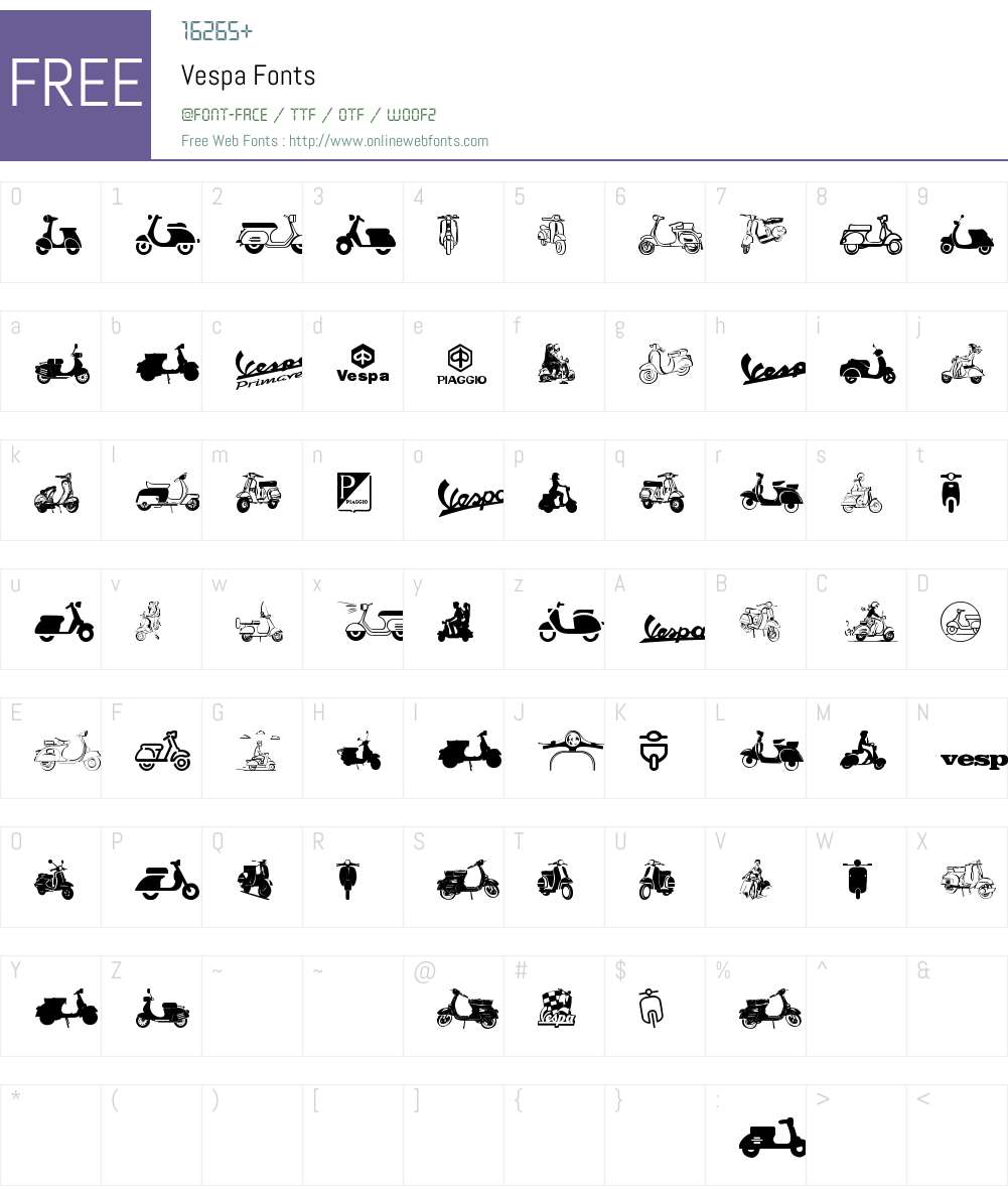 Vespa 1.00 August 23, 2016, initial release Fonts Free Download ...