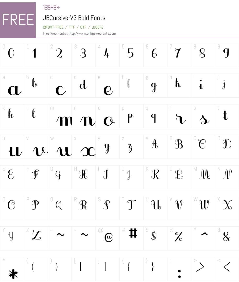 JBCursive-V3 Bold 3.000 Fonts Free Download - OnlineWebFonts.COM