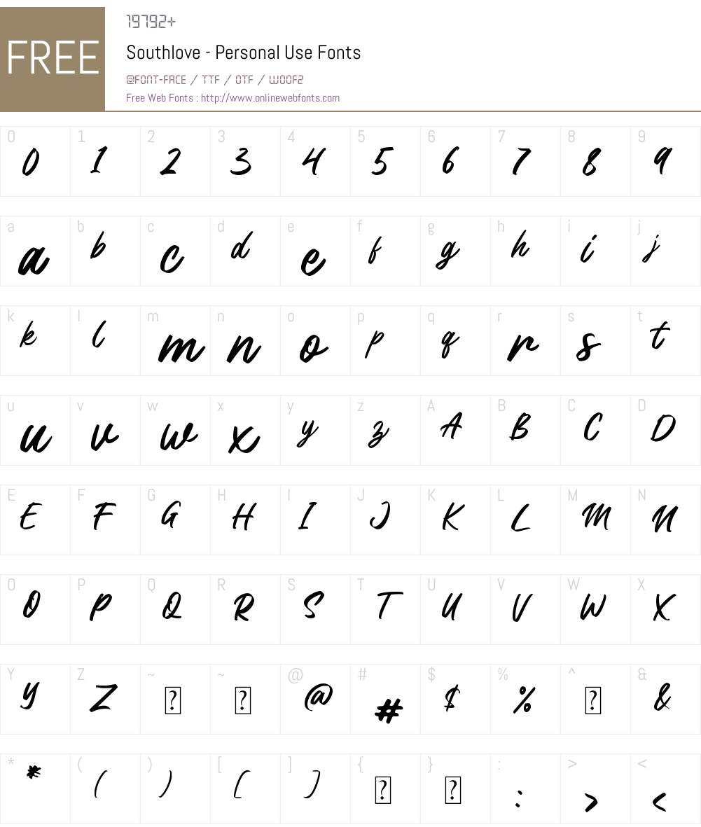 Southlove - Personal Use 1.00;December 17, 2020;FontCreator 12.0.0.2567 ...