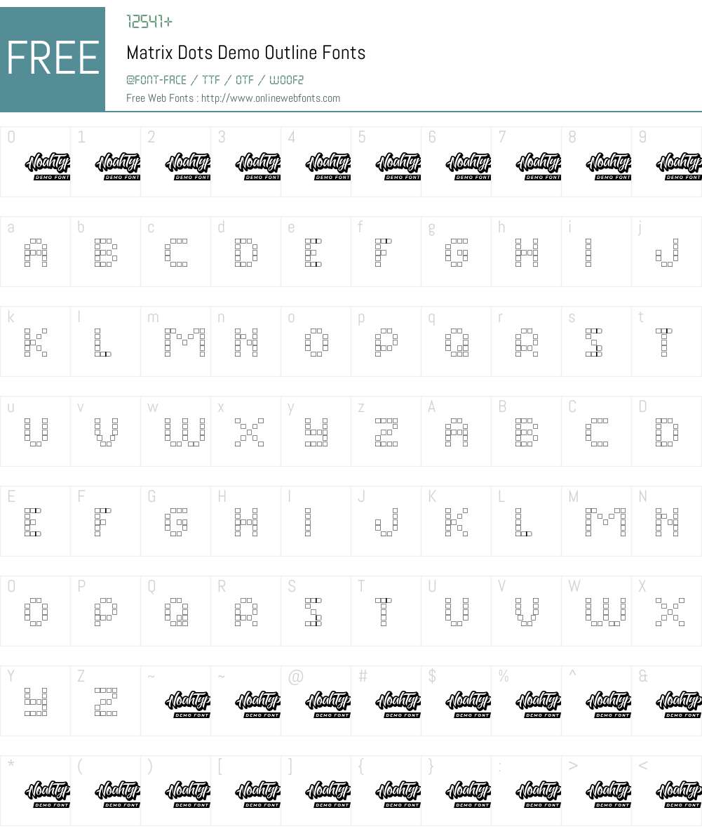 Matrix Dots Demo Outline 1.003;Fontself Maker 3.5.4 Fonts Free Download ...