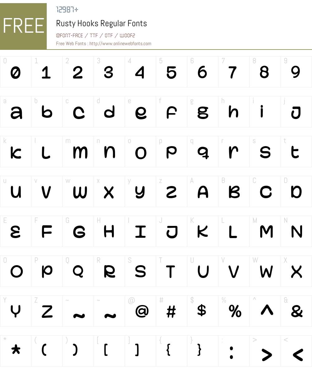 Rusty Hooks 1.000 Fonts Free Download - OnlineWebFonts.COM