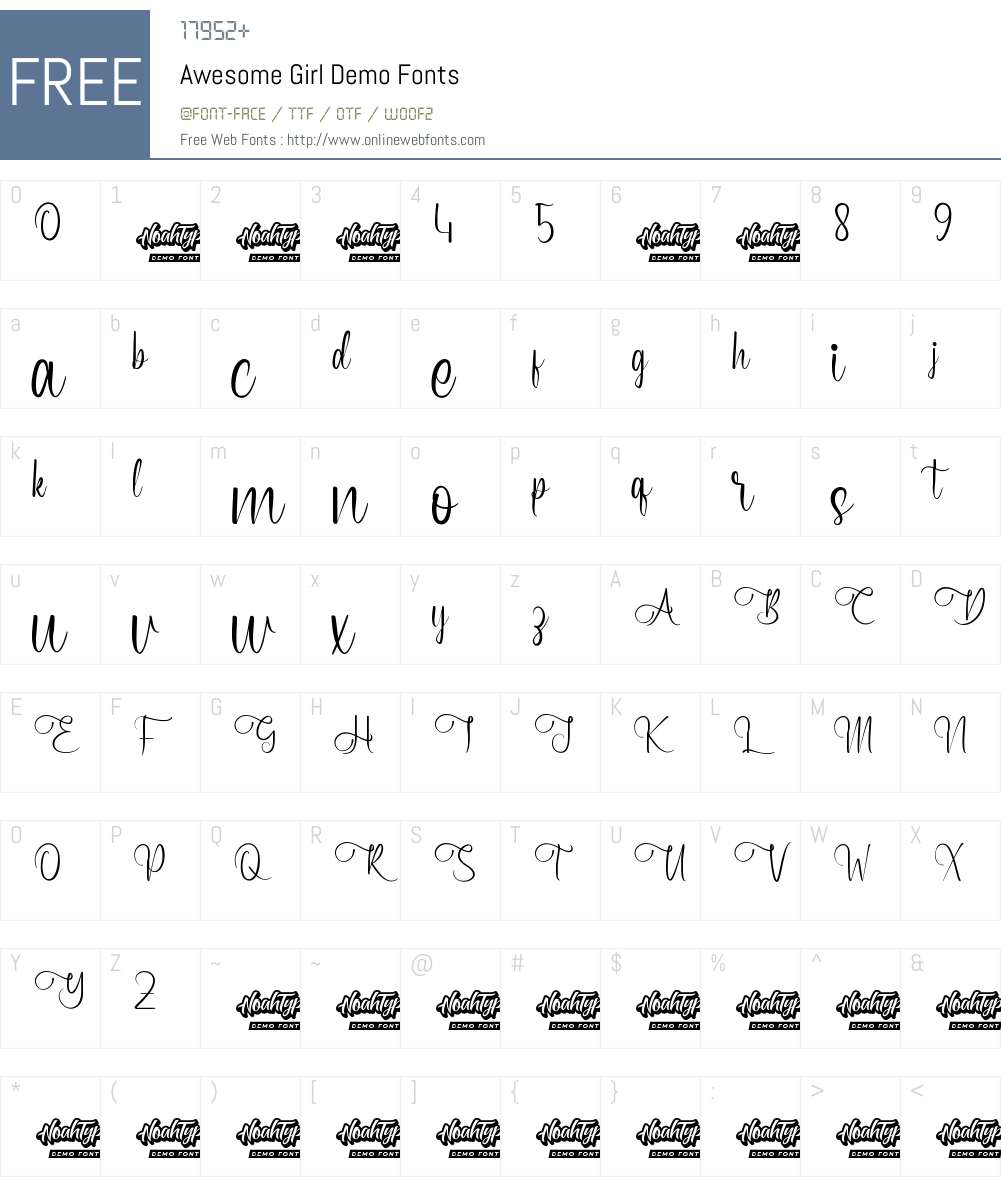 Awesome Girl Demo 1.003;Fontself Maker 3.5.4 Fonts Free Download - OnlineWebFonts.COM