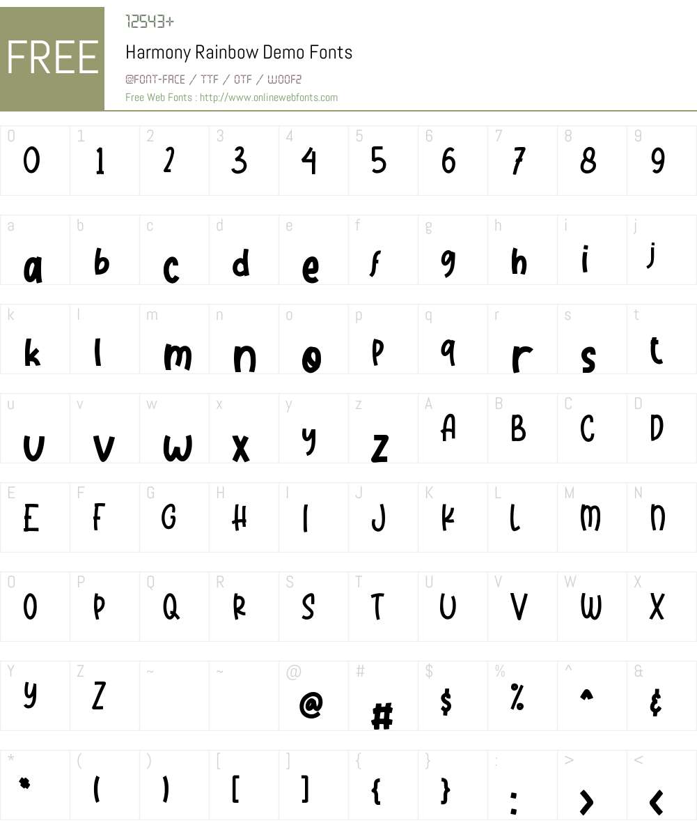 Harmony Rainbow Demo 1.000;September 25, 2021;FontCreator 14.0.0.2794 64-bit Fonts Free Download ...
