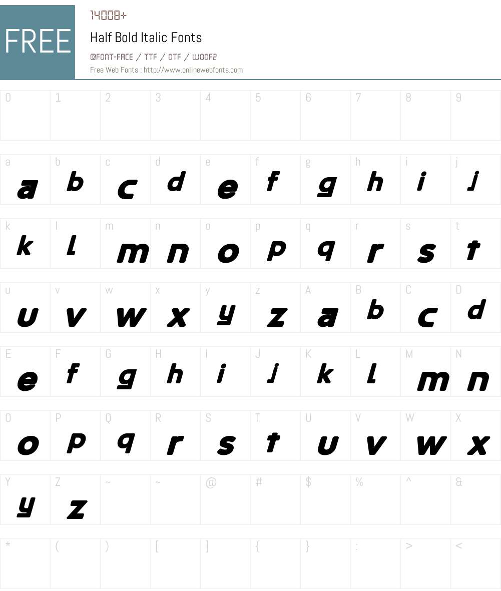 Half Bold Italic 1.001;Fontself Maker 1.1.0 Fonts Free Download ...
