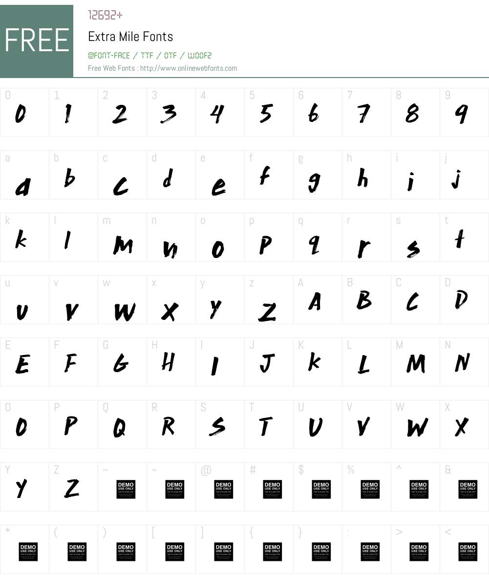 Extra Mile - Demo 1.000 Fonts Free Download - OnlineWebFonts.COM