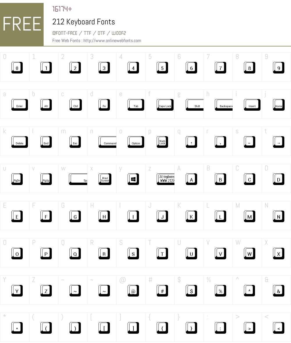 212 Keyboard 1.00;April 9, 2019;FontCreator 11.5.0.2430 64-bit Fonts ...