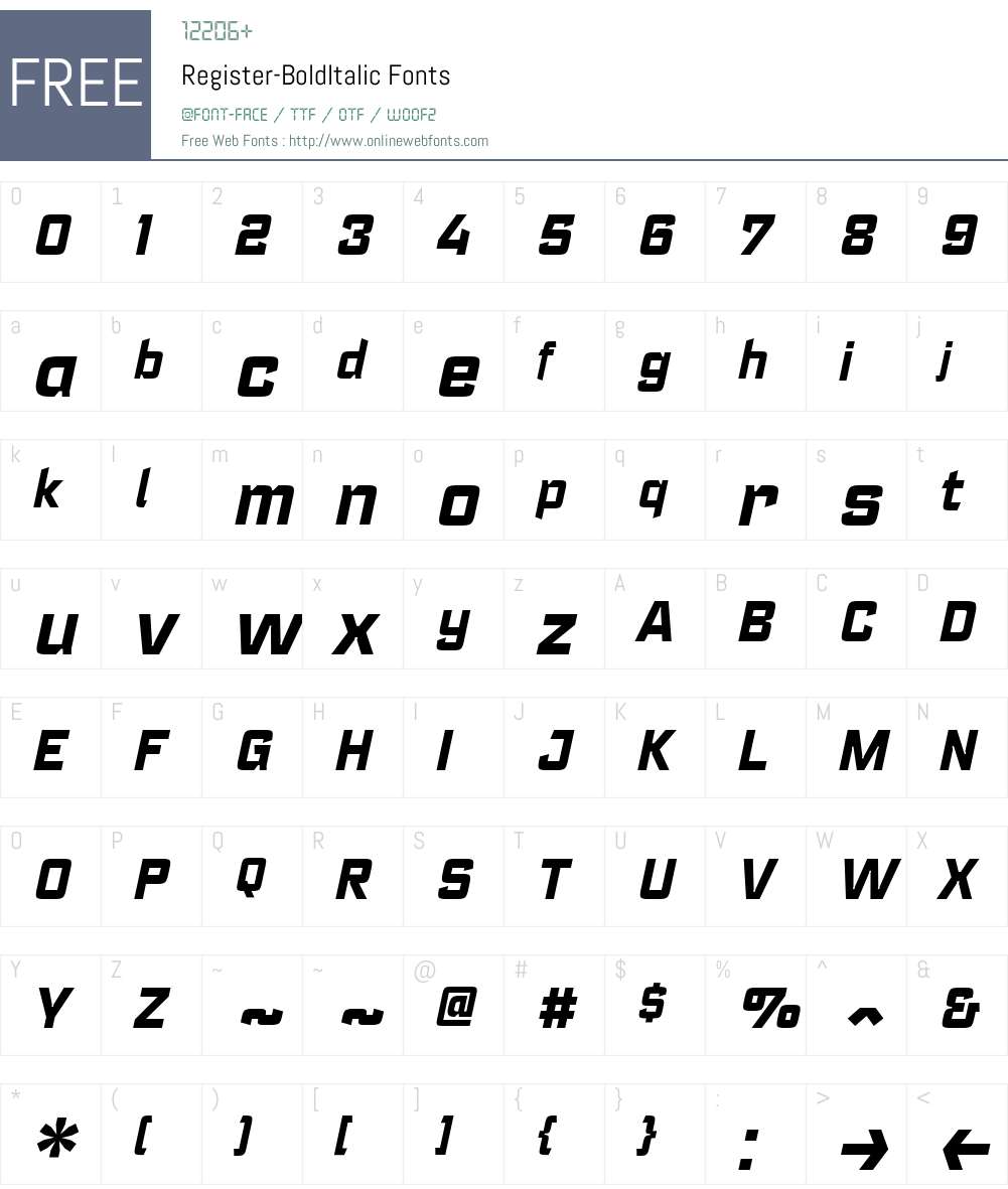 Register-BoldItalic 2.000;com.myfonts.easy.device.register.bold-italic ...