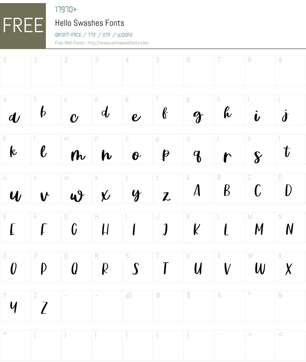 Hello Swashes 1.000 Fonts Free Download - OnlineWebFonts.COM