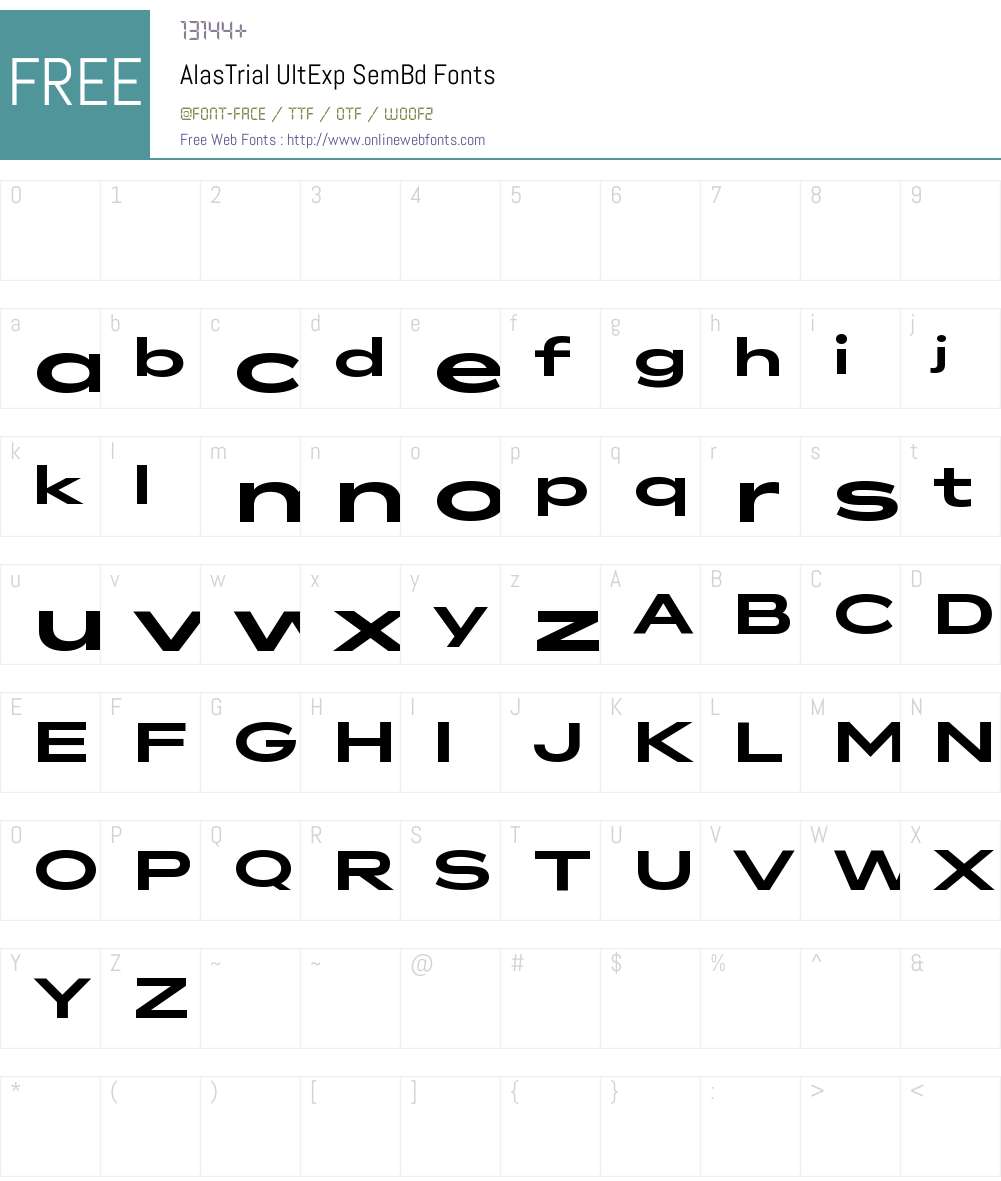 AlasTrial Ultra Expanded Semi Bold 3.001 Fonts Free Download ...