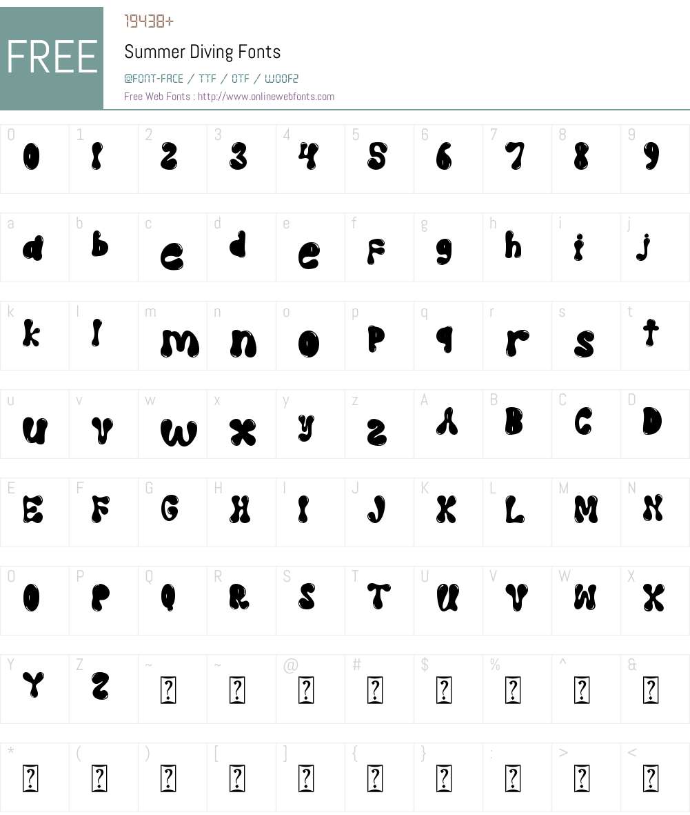 Summer Diving 1.00;May 27, 2024;FontCreator 13.0.0.2683 64-bit Fonts ...