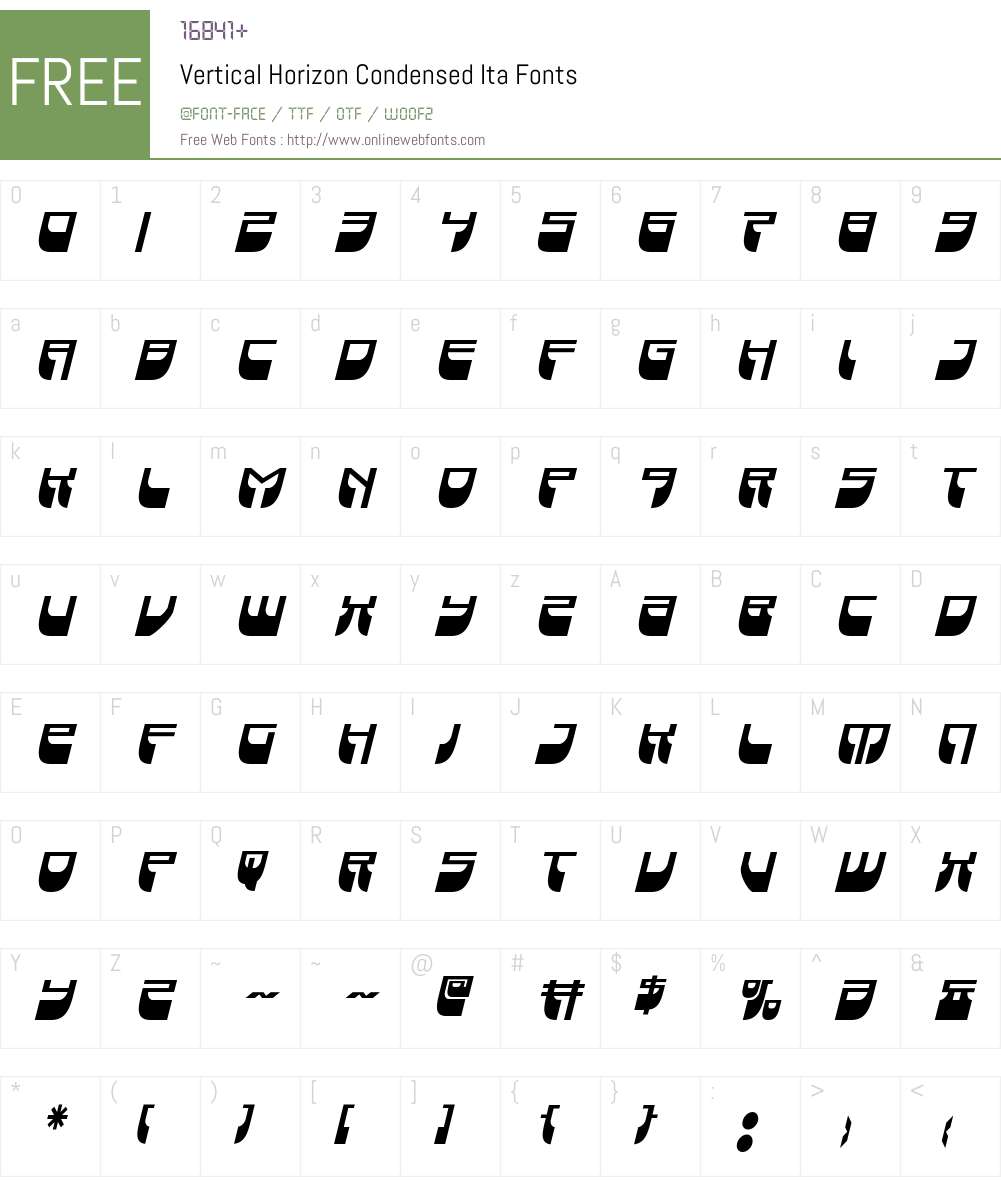 Vertical Horizon Condensed Ita 1.0; 2021 Fonts Free Download ...