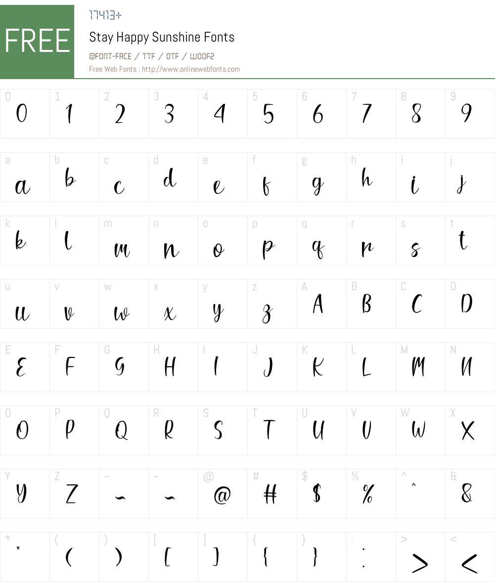 Stay Happy Sunshine 001.000 Fonts Free Download - OnlineWebFonts.COM