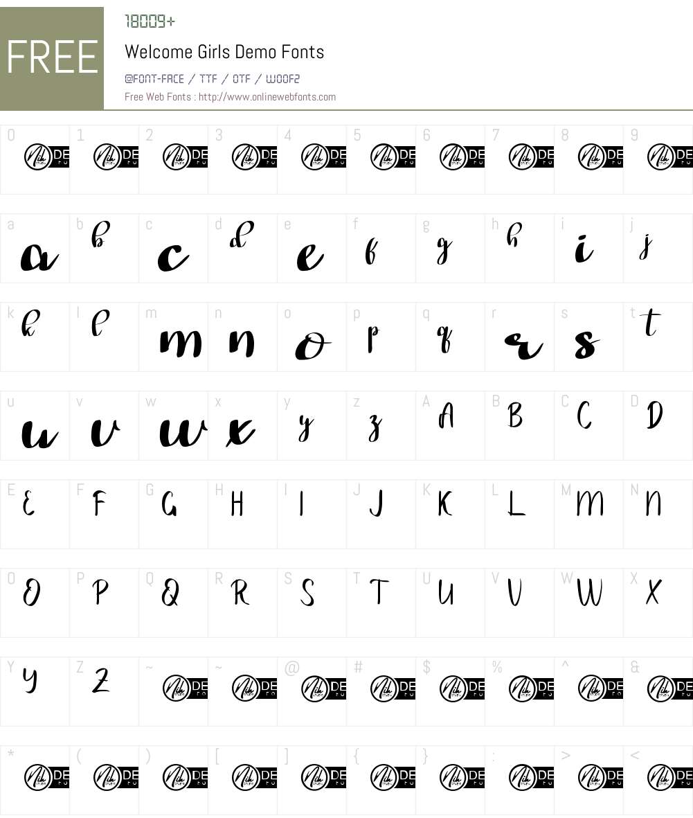 Welcome Girls Demo 1.002;Fontself Maker 3.5.7 Fonts Free Download ...