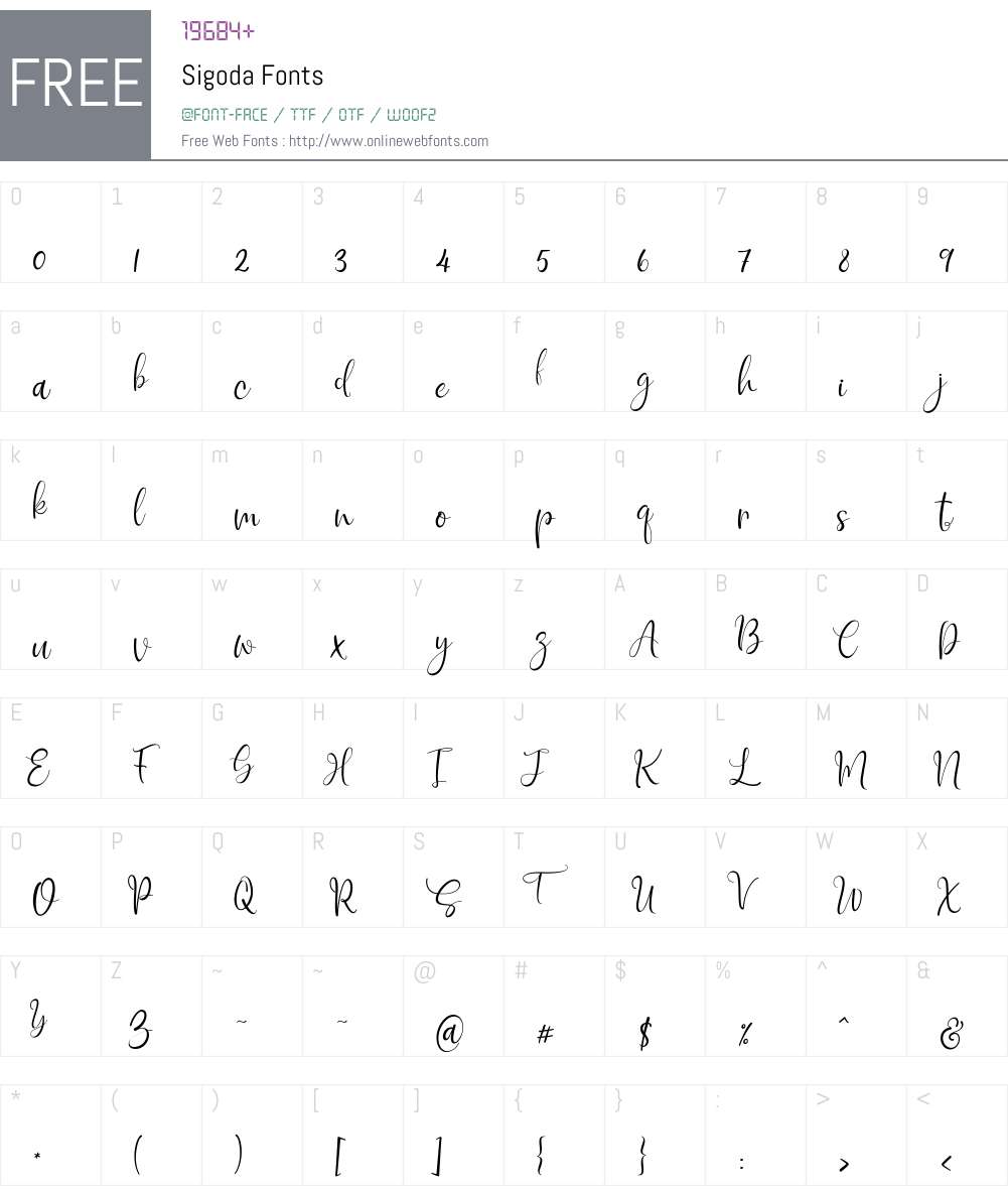 Sigoda 1.00;January 20, 2020;FontCreator 12.0.0.2546 64-bit Fonts Free ...