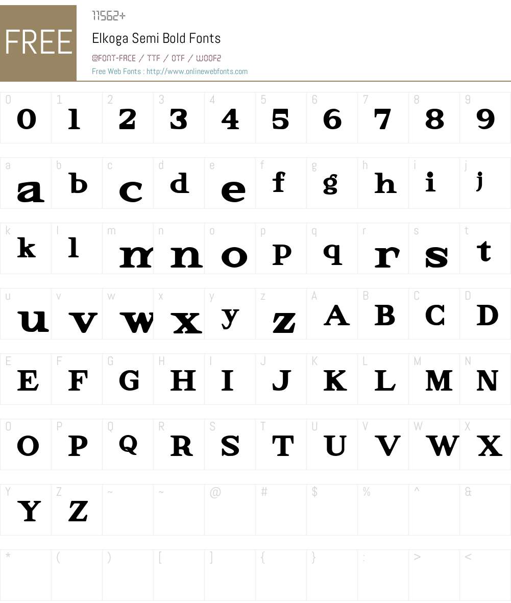 Elkoga Semi Bold 1.000 Fonts Free Download - OnlineWebFonts.COM