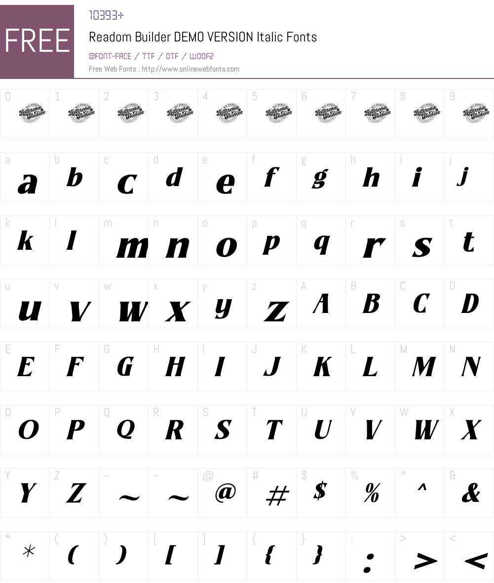 Readom Builder DEMO VERSION 1.00;June 25, 2024;FontCreator 13.0.0.2683 ...