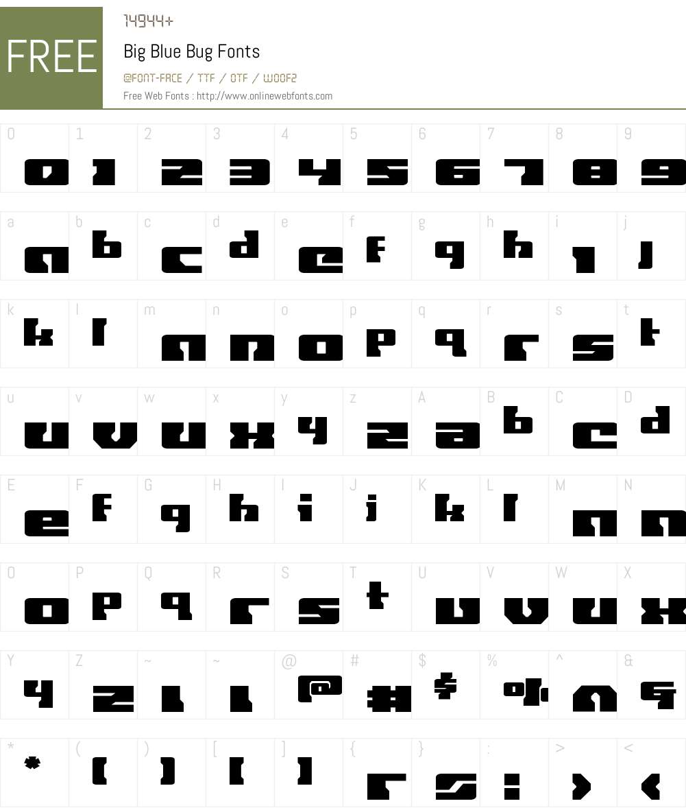 Big Blue Bug 1.0; 2021 Fonts Free Download - OnlineWebFonts.COM
