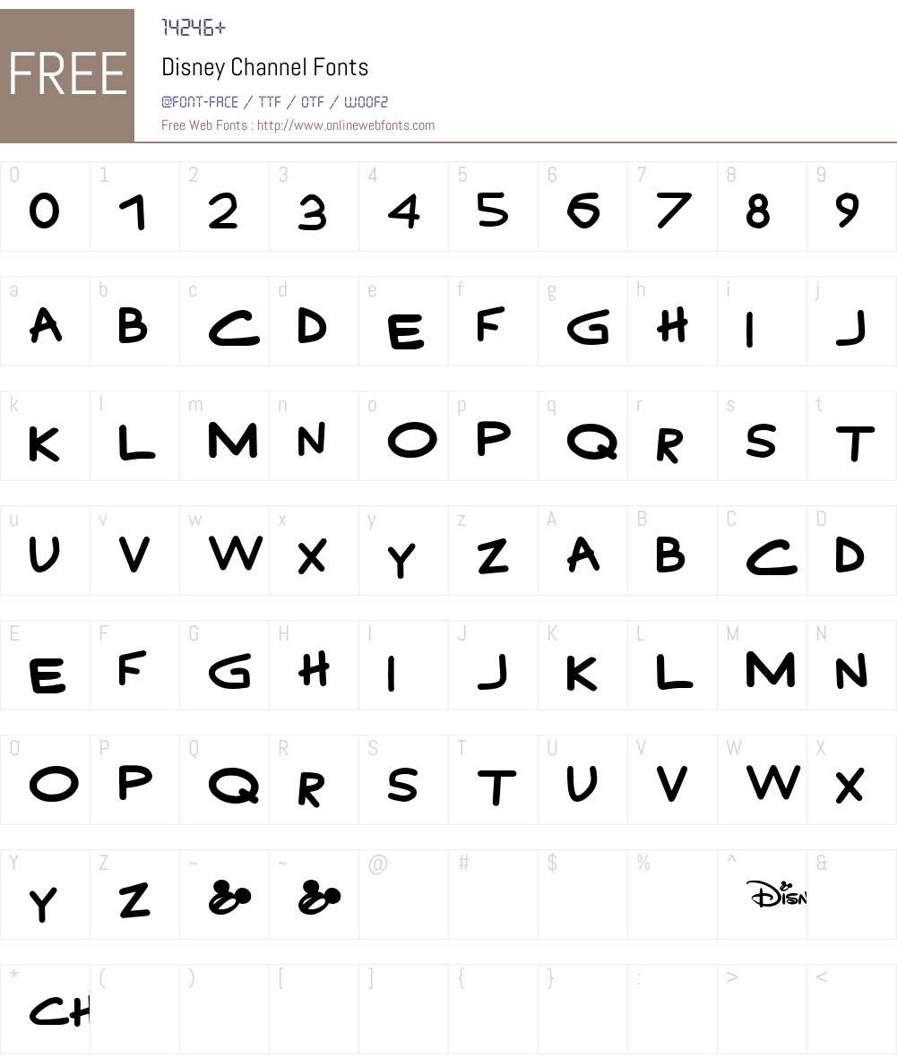 Disney Channel 1.00;March 14, 2018;FontCreator 11.5.0.2421 32-bit Fonts ...