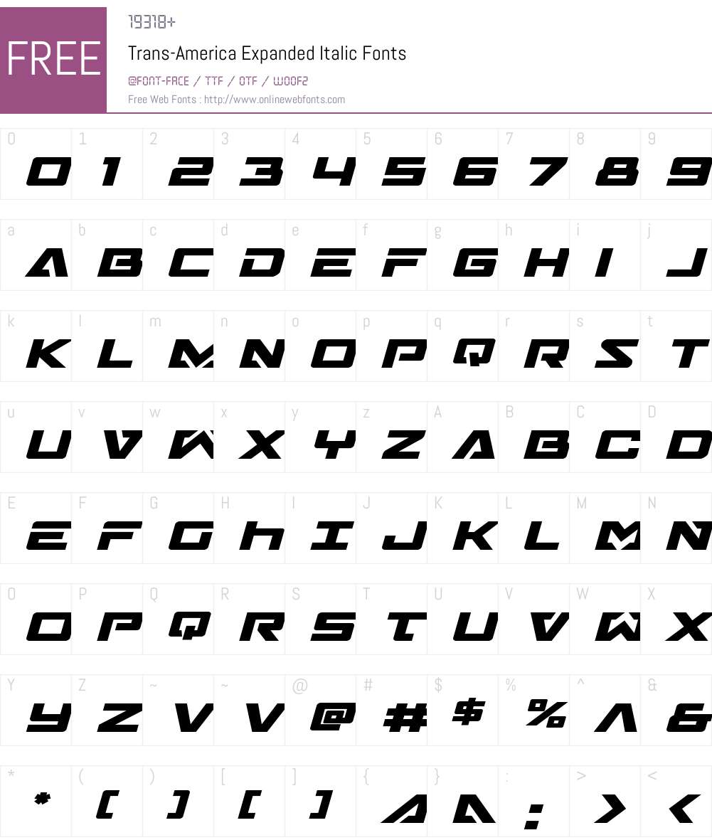 Trans-America Expanded Italic 1.0; 2013 Fonts Free Download ...