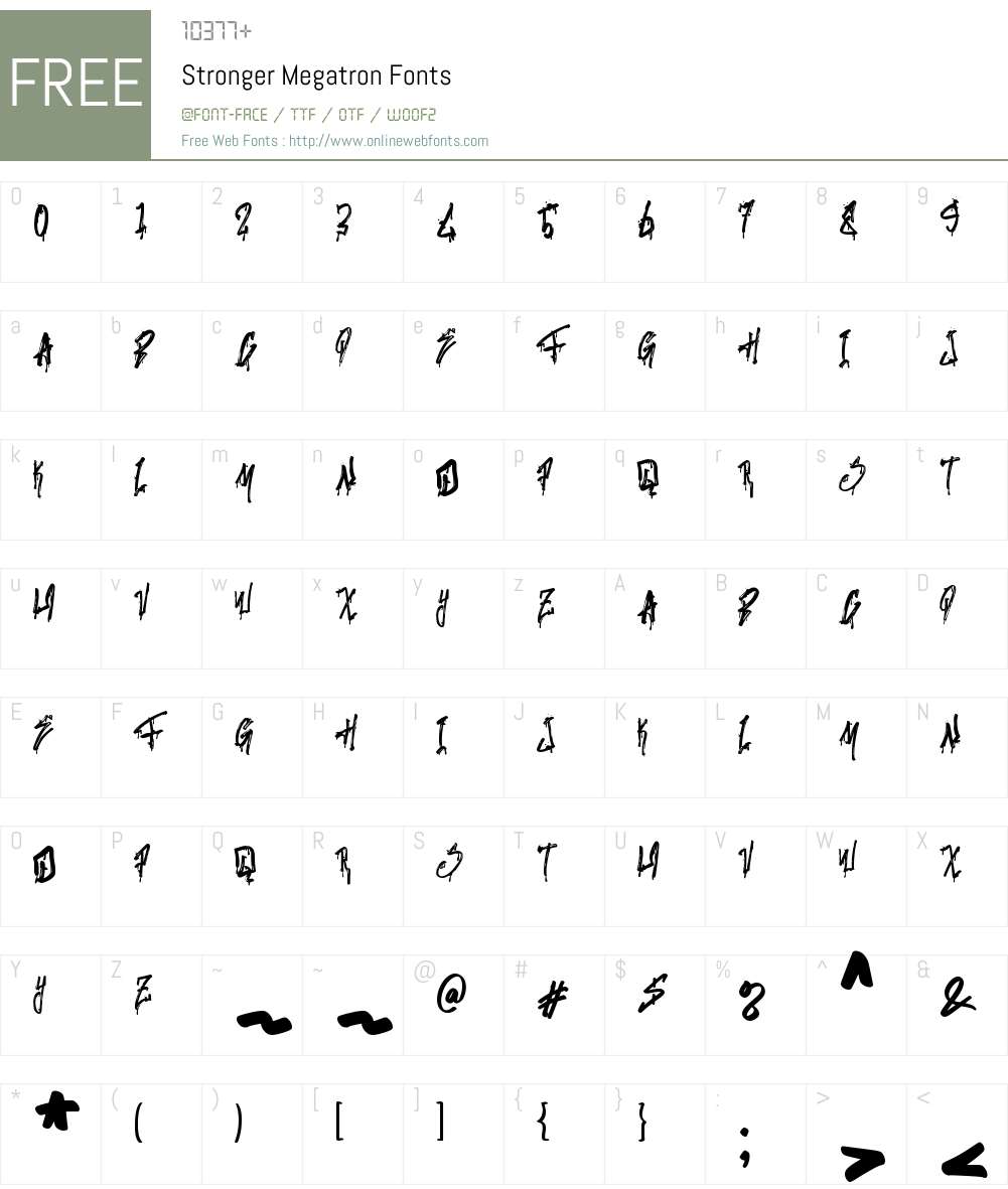 Stronger Megatron 1.00;July 27, 2020;FontCreator 11.5.0.2430 64-bit ...