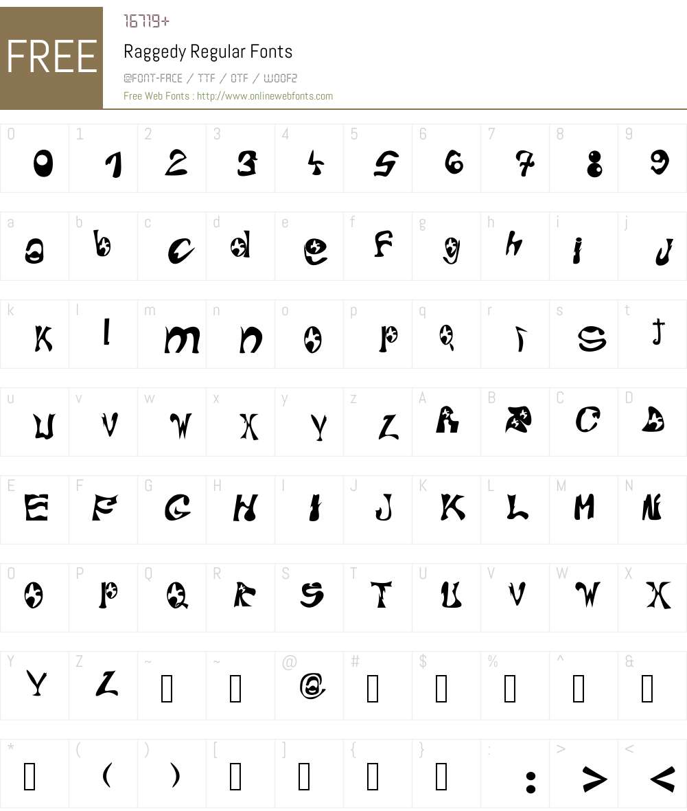 Raggedy 001.000 Fonts Free Download - OnlineWebFonts.COM