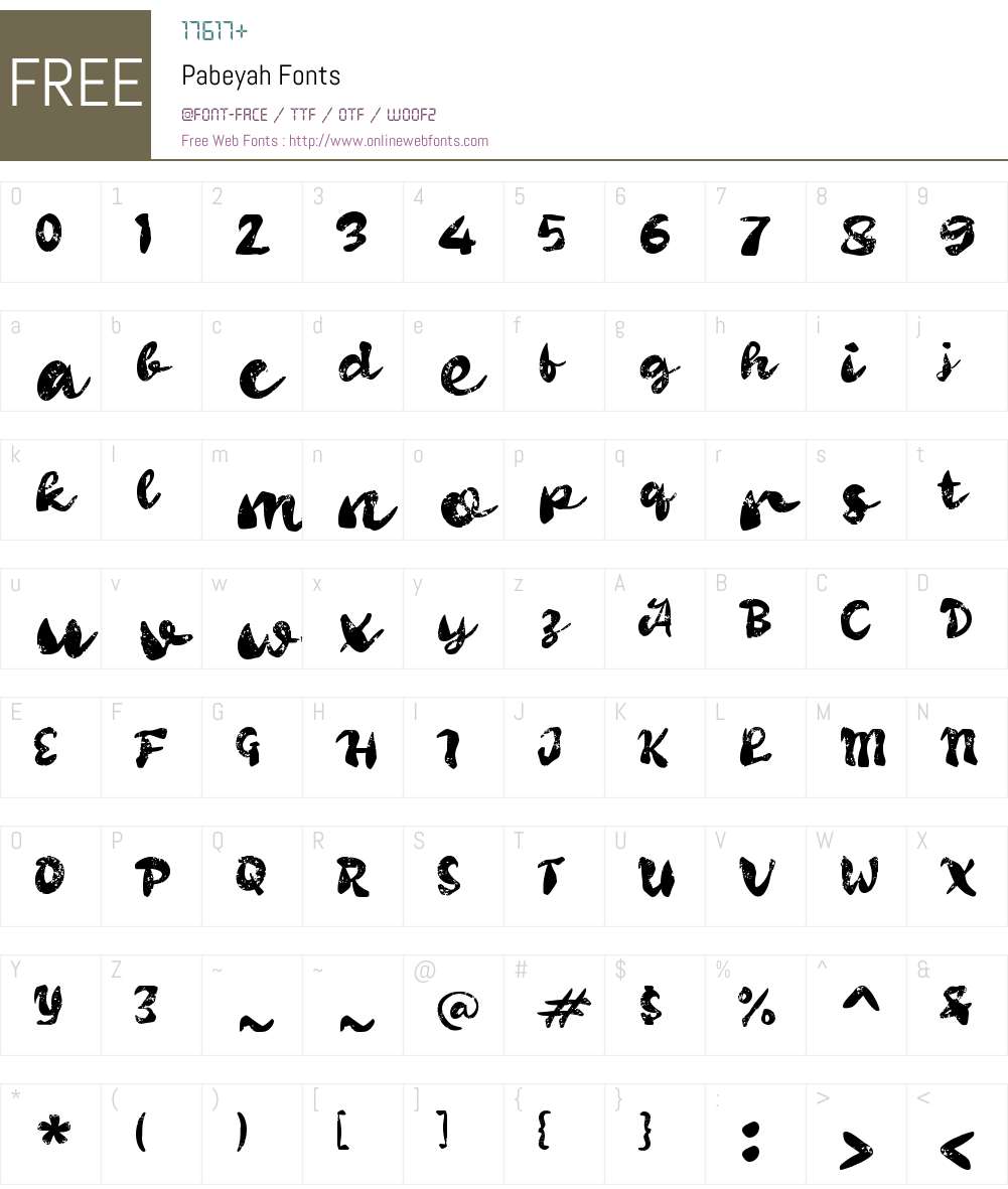 Pabeyah 001.000 Fonts Free Download - OnlineWebFonts.COM