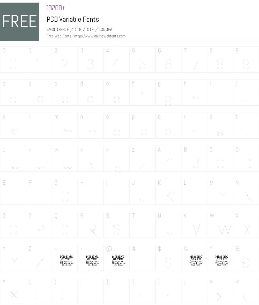 PCB Variable 1.000;Glyphs 3.1.2 (3151) Fonts Free Download ...