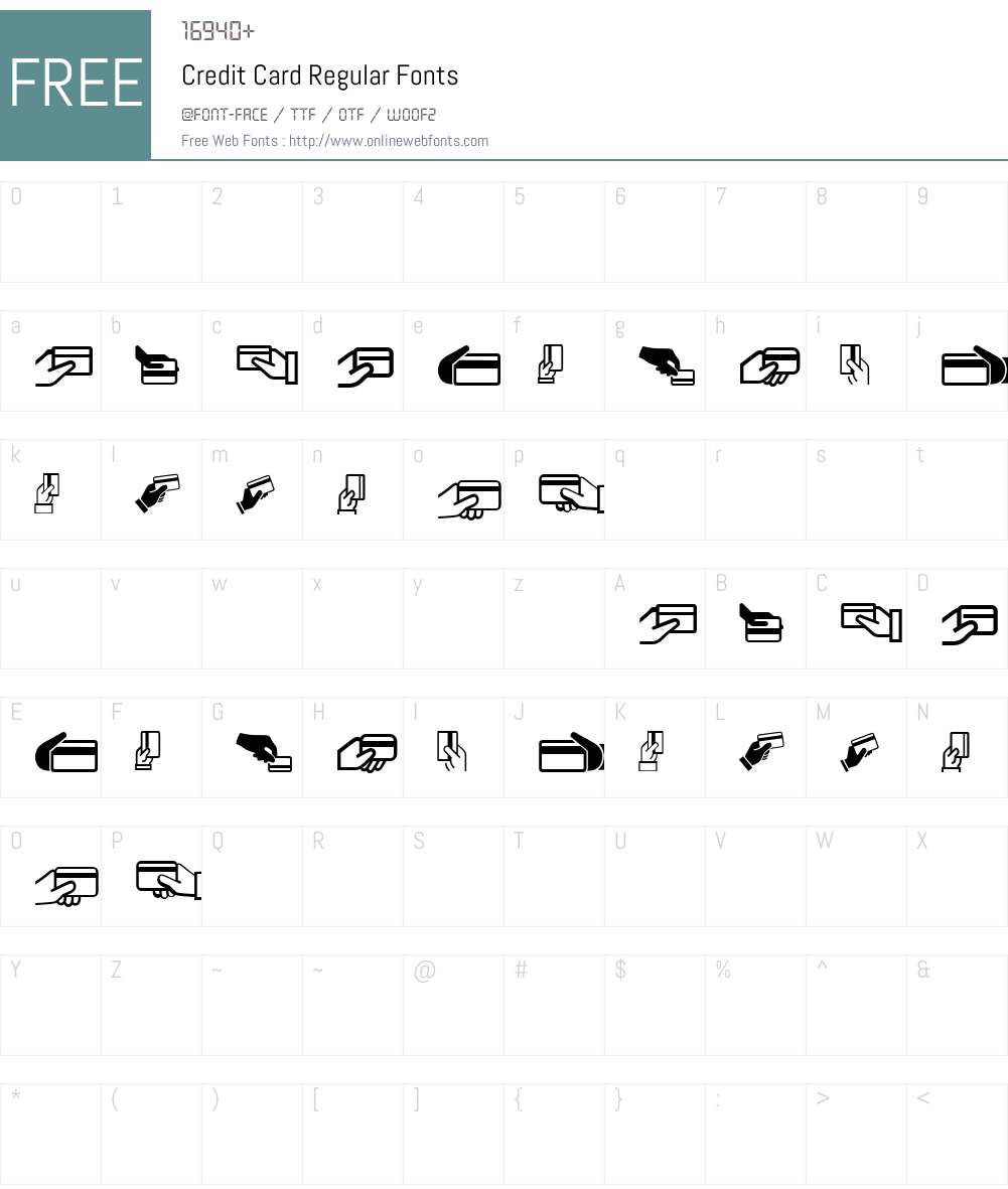 Credit Card Regular 1.000 Fonts Free Download - OnlineWebFonts.COM