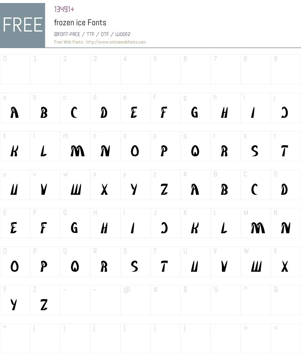 frozen ice 1.00 March 26, 2013, initial release Fonts Free Download ...