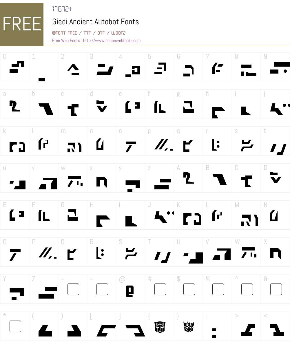 Giedi Ancient Autobot 0.20 September 1, 2014 Fonts Free Download ...