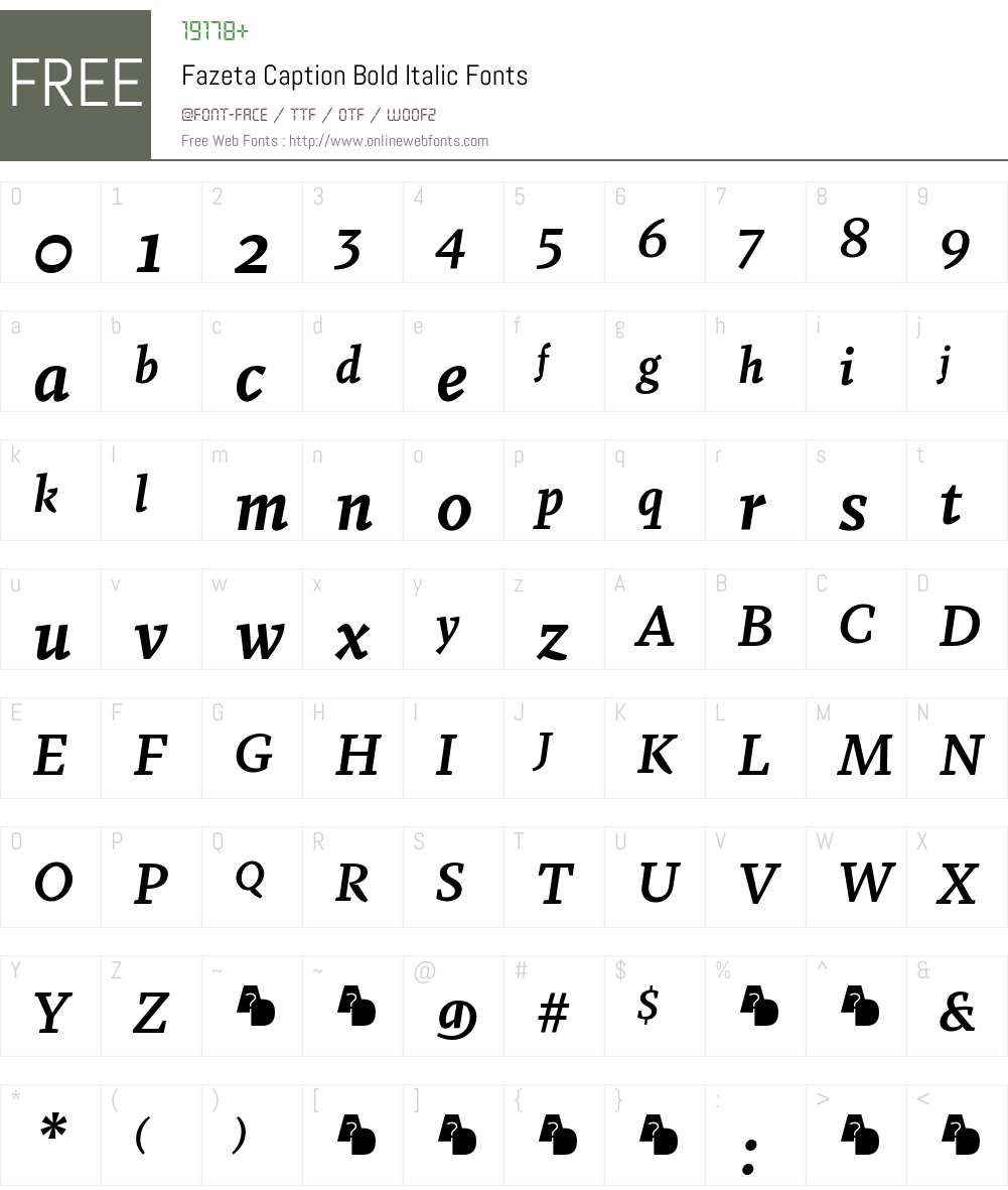 Fazeta Demo Caption Bold 1.000;hotconv 1.0.109;makeotfexe 2.5.65596 ...