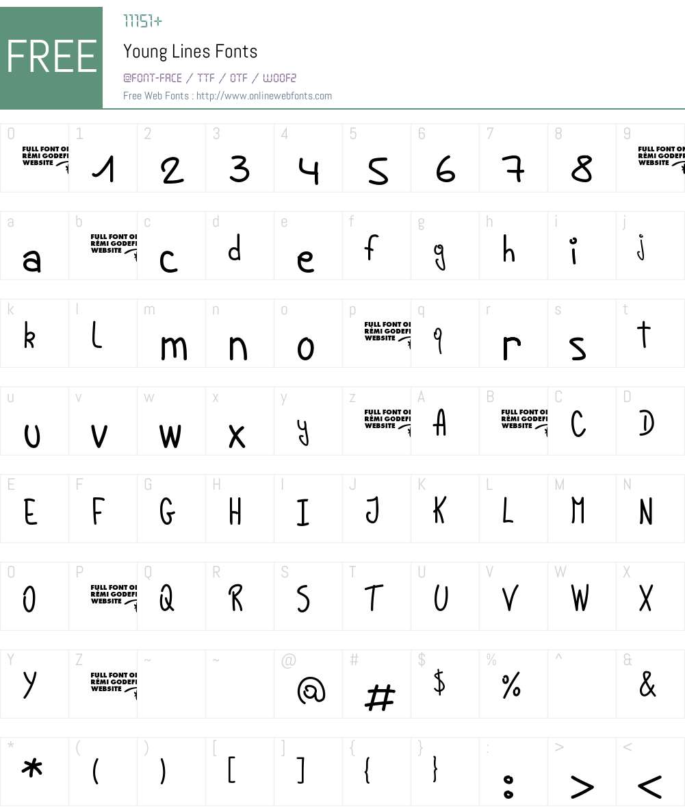 Young Lines 1.00 December 22, 2017, initial release Fonts Free Download - OnlineWebFonts.COM