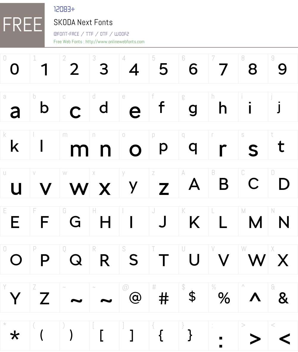 SKODA Next 1.51, build 17, s3 Fonts Free Download - OnlineWebFonts.COM