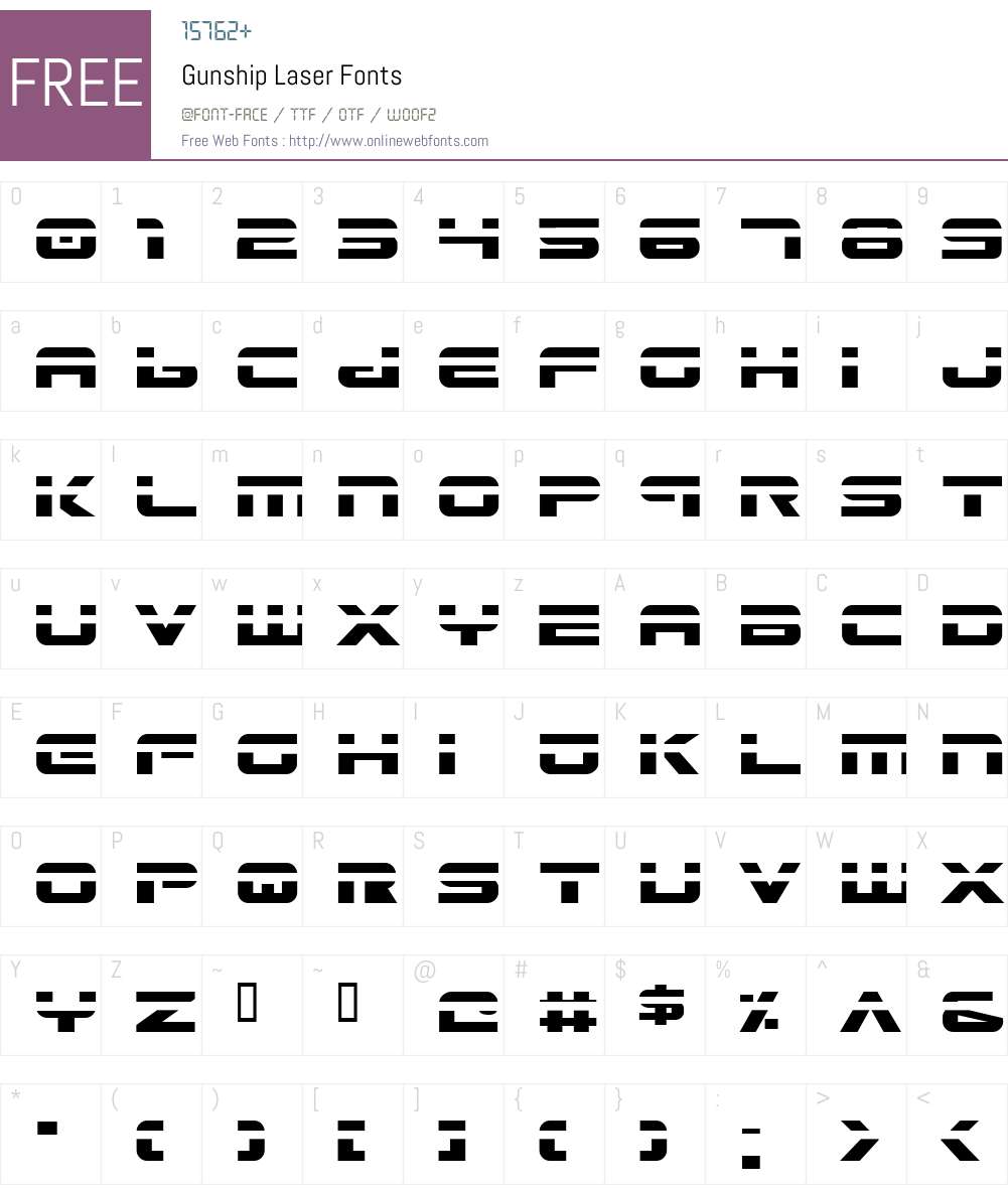 Gunship Laser 2 Fonts Free Download - OnlineWebFonts.COM