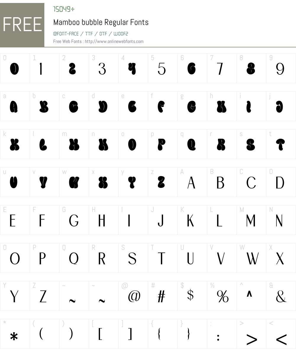 Mamboo bubble 1.000 Fonts Free Download - OnlineWebFonts.COM