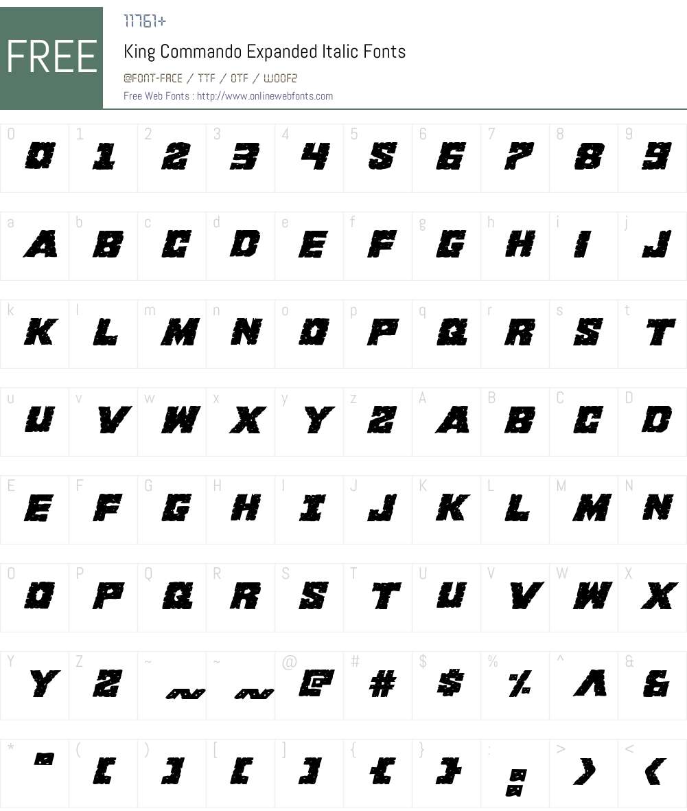 King Commando Expanded Italic 001.000 Fonts Free Download - OnlineWebFonts.COM