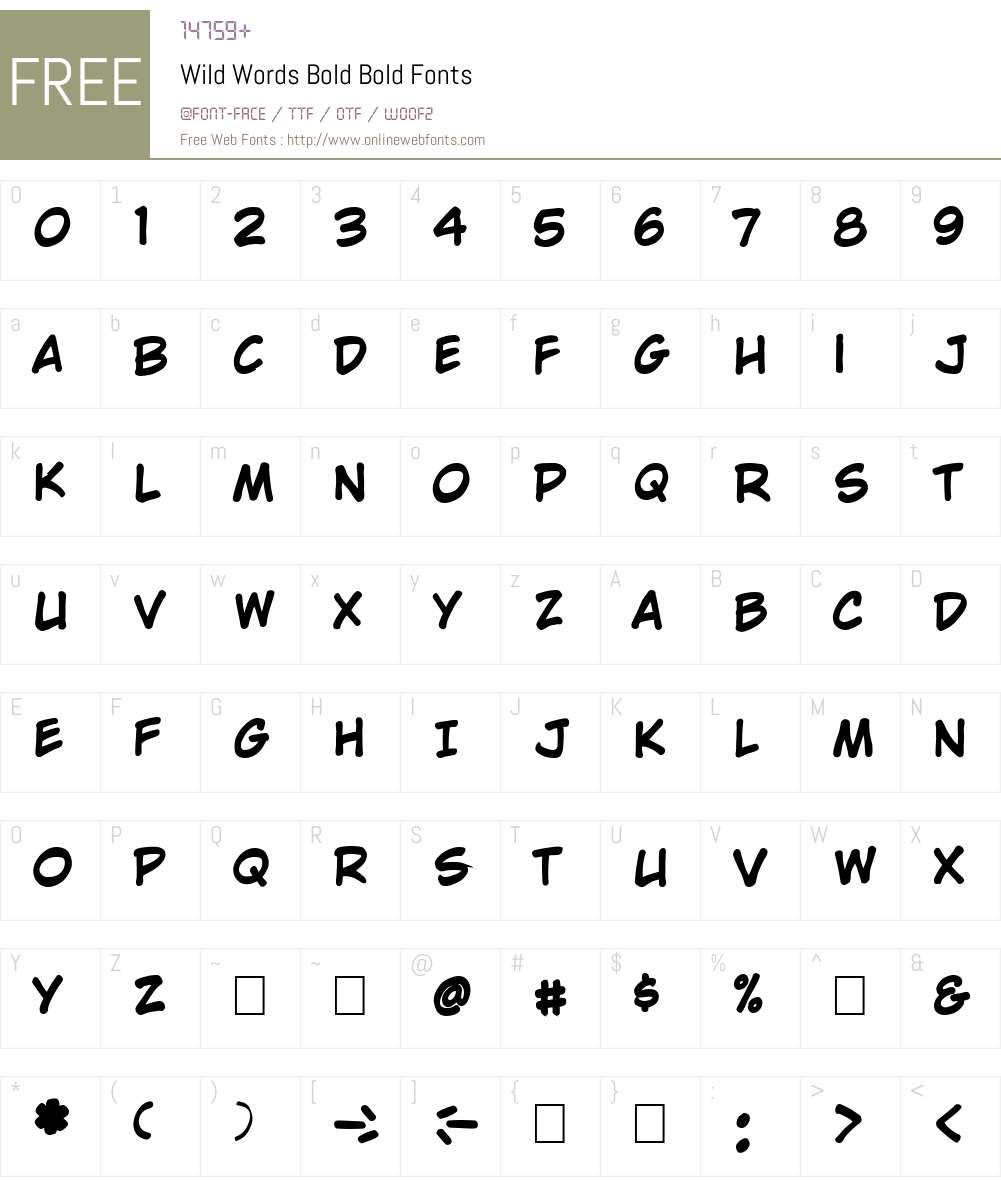 Wild Words Bold Bold 001.000 Fonts Free Download - OnlineWebFonts.COM
