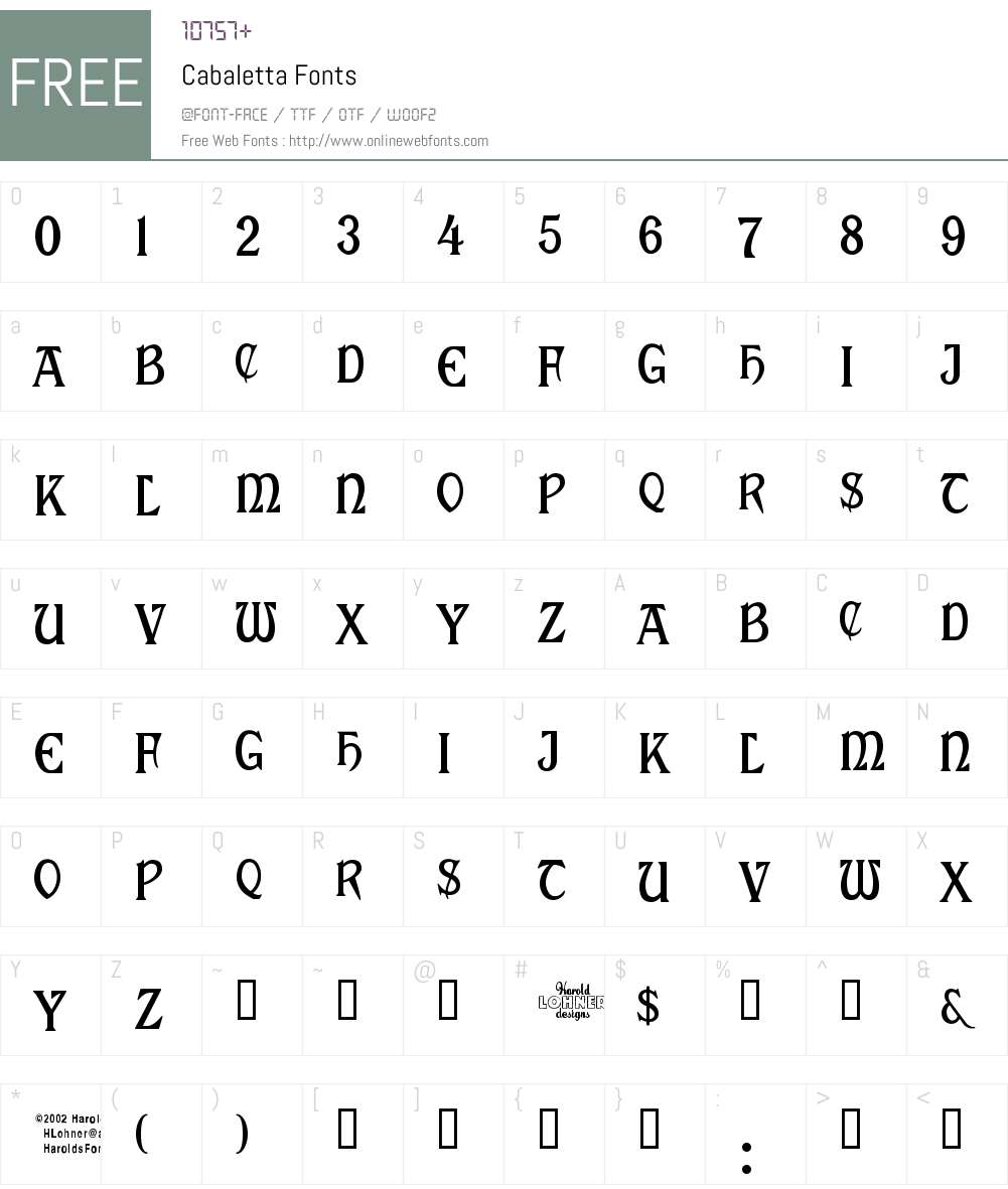 Cabaletta V2 Macromedia Fontographer 4.1.3 12/18/01 Fonts Free Download ...