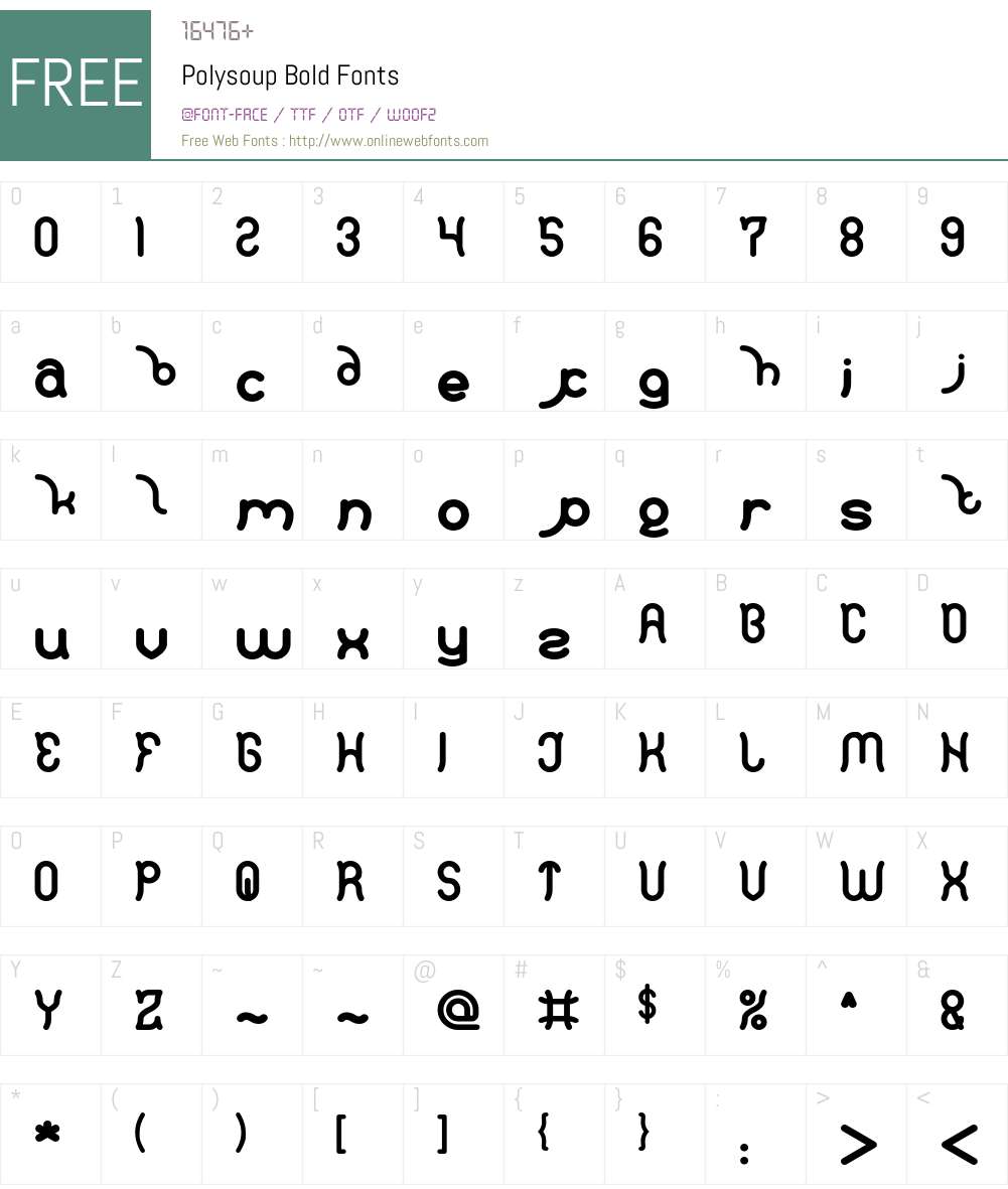Polysoup Bold 1.00;May 8, 2019;FontCreator 11.5.0.2430 64-bit Fonts Free Download ...