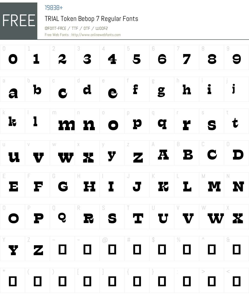 TRIAL Token Bebop 7 1.700 Fonts Free Download - OnlineWebFonts.COM