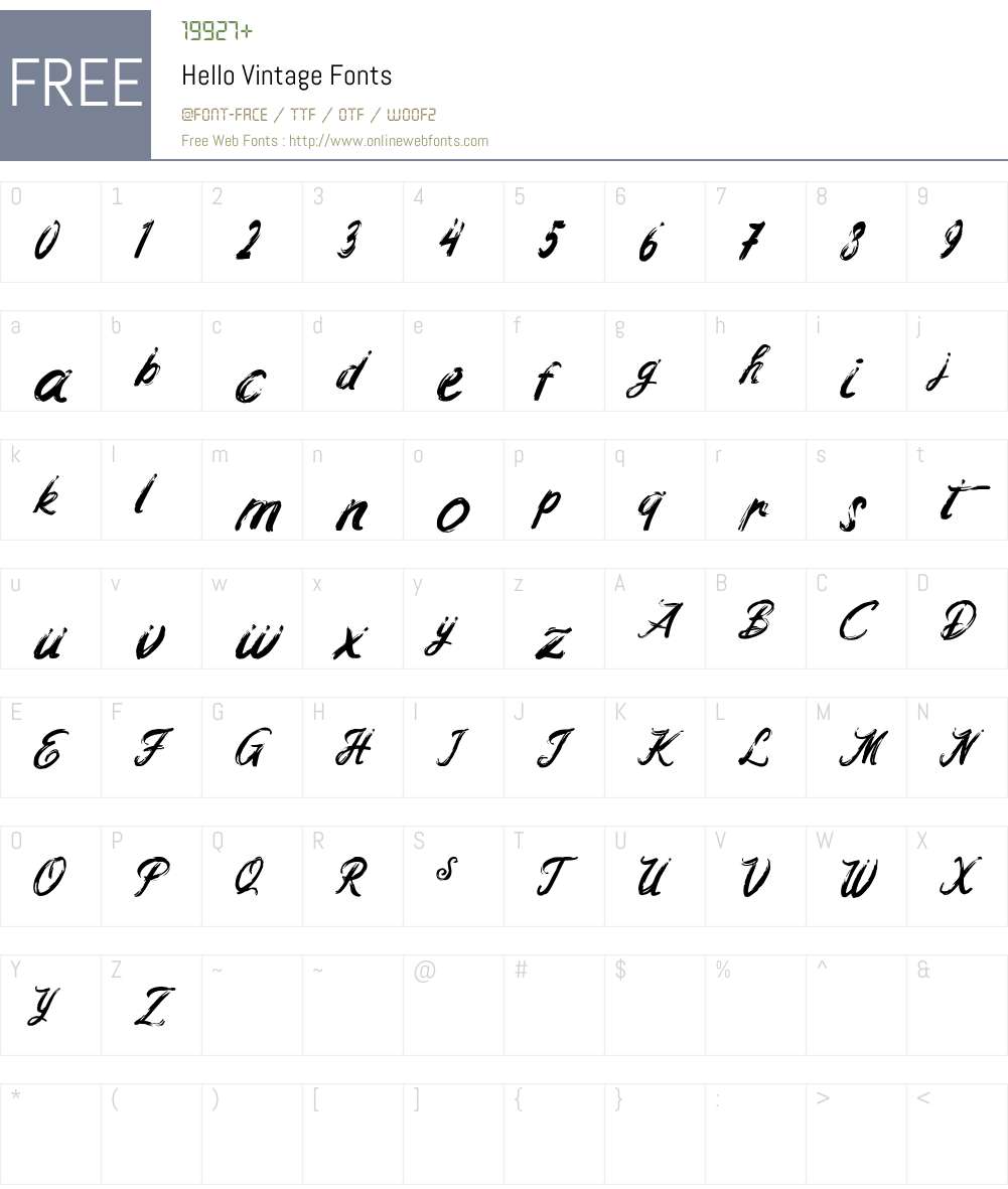 Hello Vintage 1.000 Fonts Free Download - OnlineWebFonts.COM