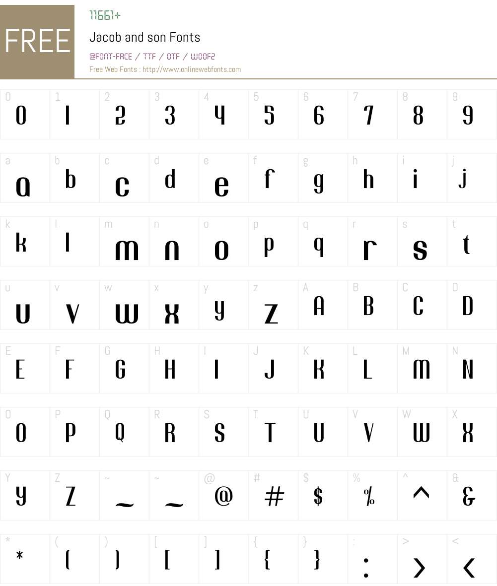 Jacob and son 1.00;June 4, 2020;FontCreator 12.0.0.2563 64-bit Fonts ...