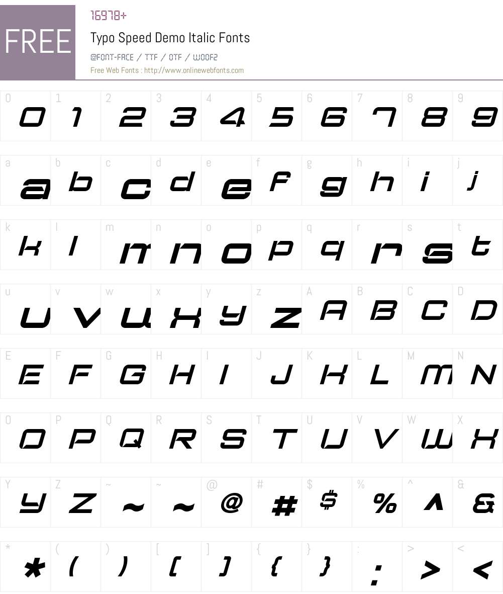 Typo Speed Demo 1.00 August 23, 2021, initial release Fonts Free ...
