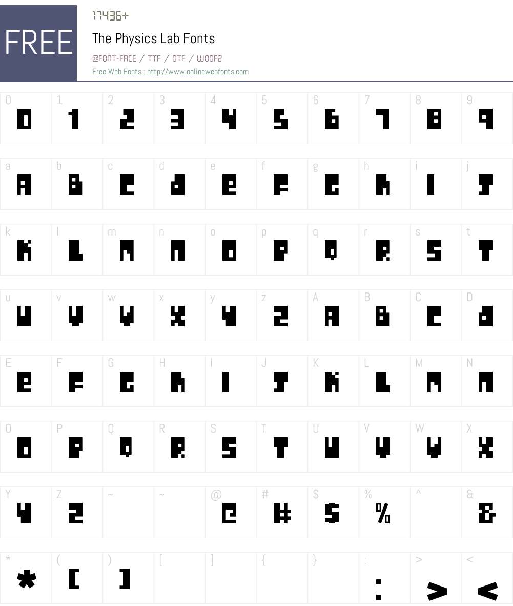 The Physics Lab 1.00 April 22, 2015, initial release Fonts Free ...