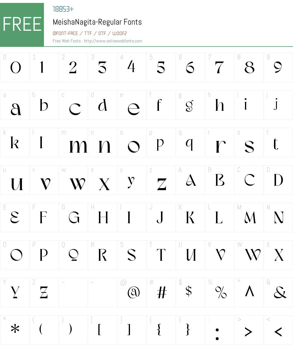 Meisha Nagita 1.000 Fonts Free Download - OnlineWebFonts.COM